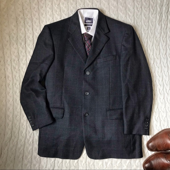 Coppley | Suits & Blazers | Coppley Navy Plaid Woolcashmere Blazer 4r ...